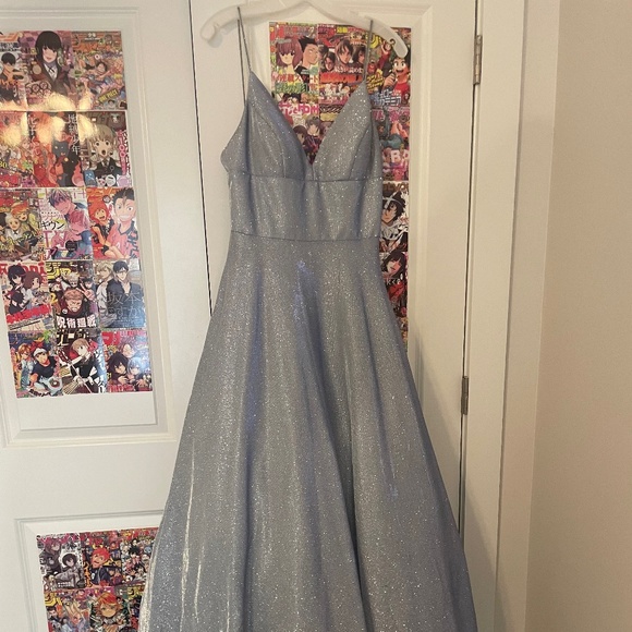 Betsy & Adam | Dresses | Silver Periwinkle Prom Dress | Poshmark